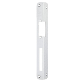 Angled strike plate rounded for electric door opener